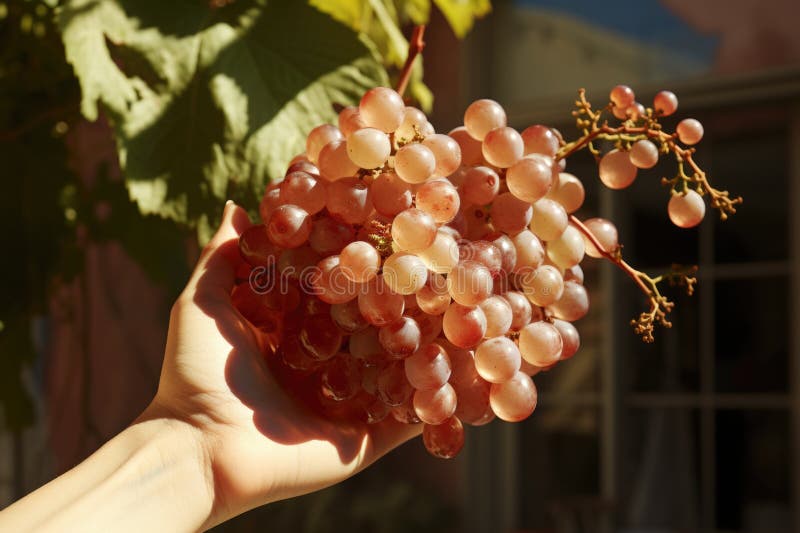 Shadow Hand Holding Grapes Fo Stock Illustration - Illustration of ...