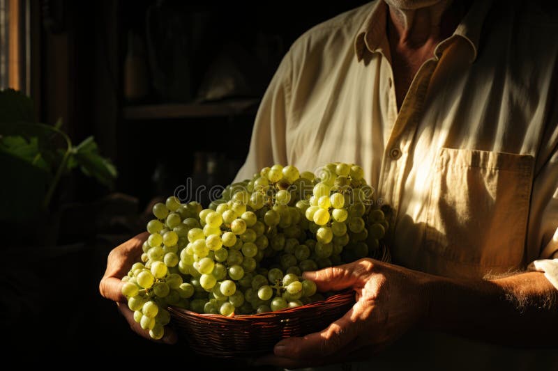 Shadow Hand Holding Grapes Fo Stock Illustration - Illustration of ...