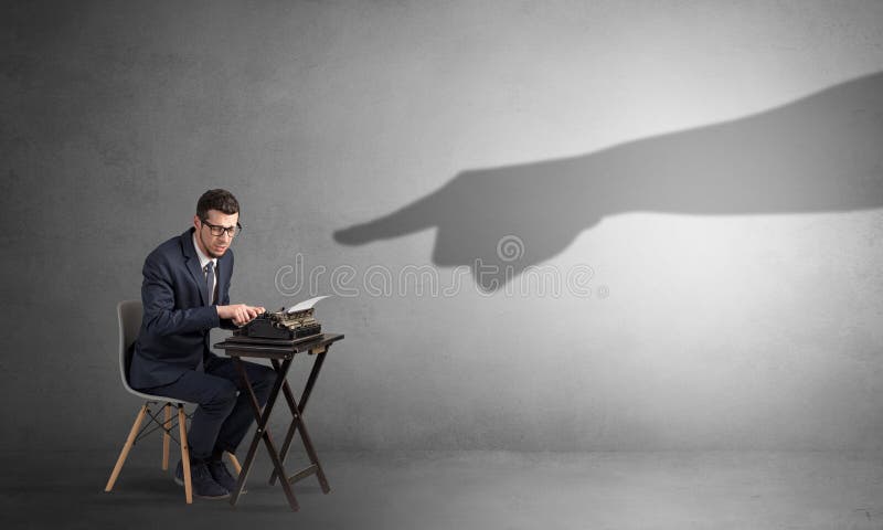 Shadow Hands Pointing at a Small Worker Stock Image - Image of arguing ...