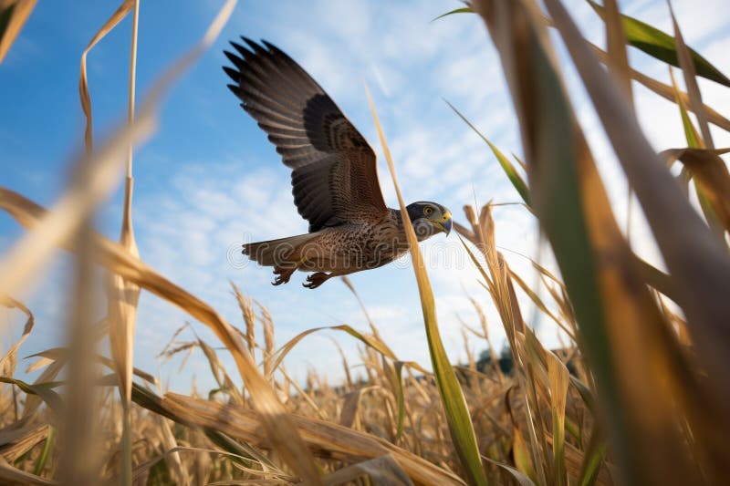 Shadow of a Hawk Over Vole in Tall Grass Stock Image - Image of flight ...