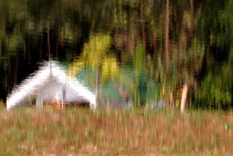 Shadow of Home and Trees on the Water Stock Photo - Image of clear ...