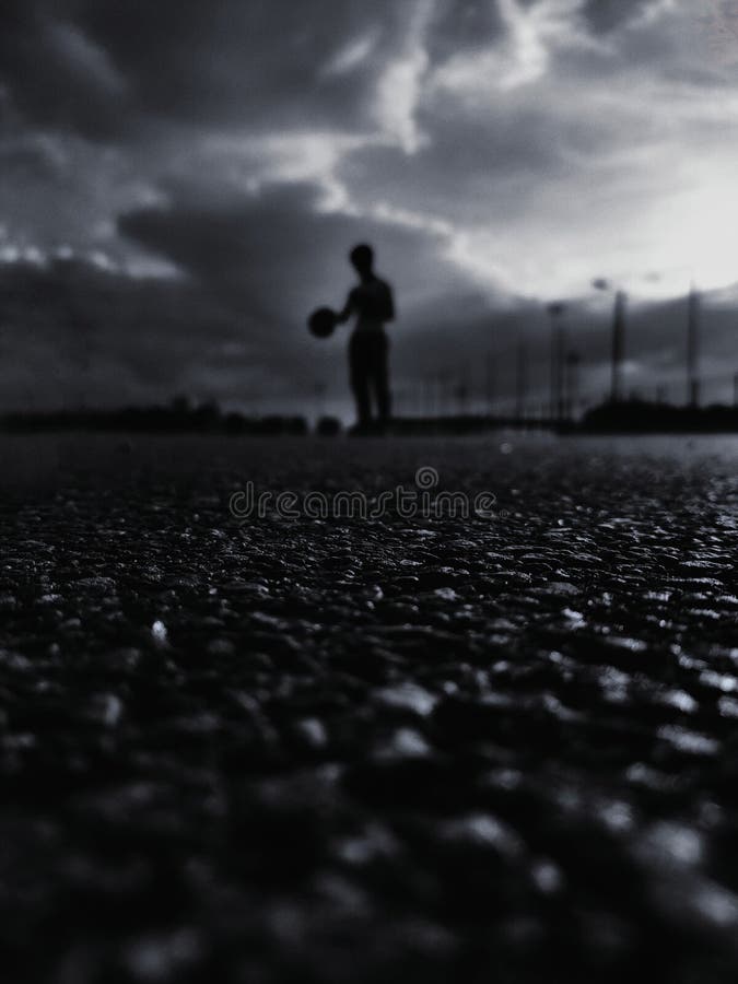 Shadow on the Horizon of the Sky and the Earth Stock Image - Image of ...