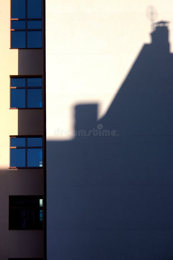 Shadow of the House on the Wall Stock Image - Image of light ...
