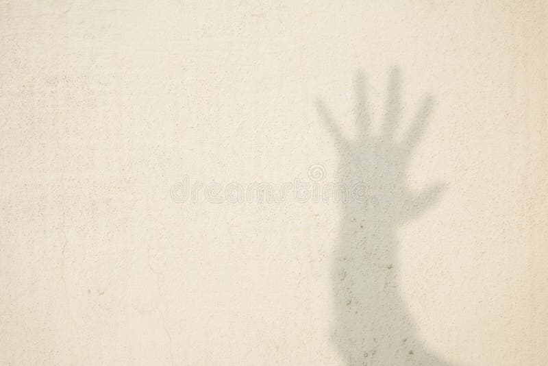 Shadow of Human Hand on Abstract Wall Stock Image - Image of human ...