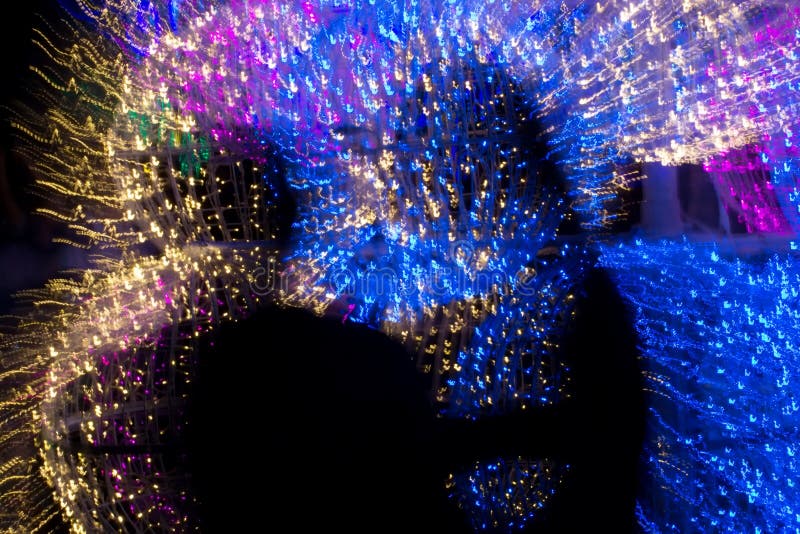 Shadow of Human Shape by Paint Lighting Multi Color Stock Photo - Image ...