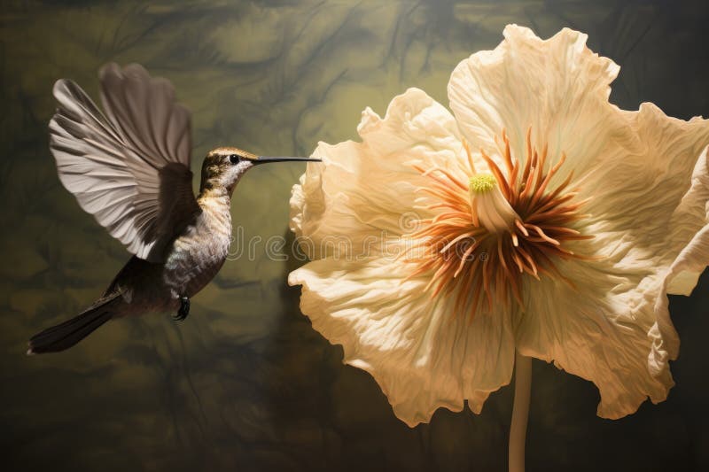Shadow of a Hummingbird on a Blooming Flower Stock Photo - Image of ...