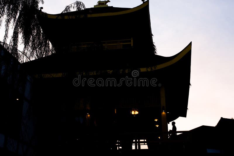 Shadow Image of Japanese Building Stock Photo - Image of medieval ...