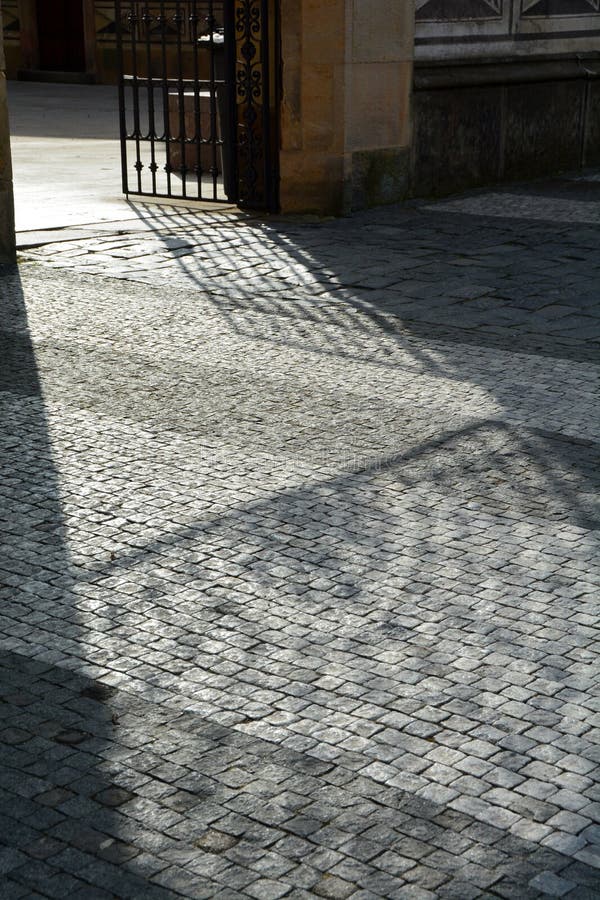 Shadow of an iron gate stock photo. Image of park, view - 309998018