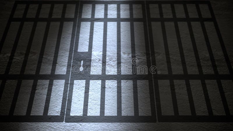Shadow of Jail Bars Closing Stock Illustration - Illustration of felony ...
