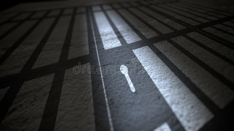 Shadow of Jail Bars and Lock. Stock Illustration - Illustration of ...