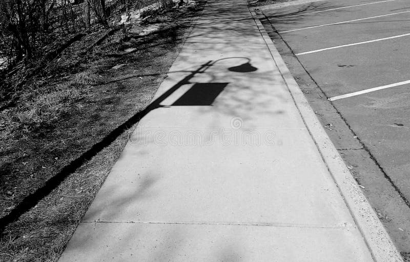 The Shadow of a Lamp on the Path. Stock Image - Image of grass, autumn ...