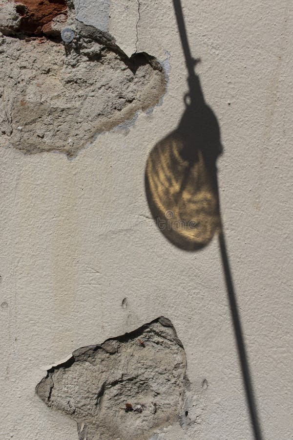 Shadow of Light Bulb on Wall. Stock Photo - Image of electricity, lamp ...