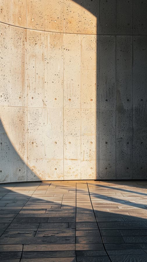 Shadow and Light Contrast on Concrete Wall and Wooden Floor Stock Image ...