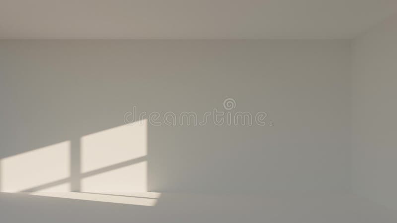 Shadow and Light from Windows on Wall. Empty Room Minimalistic Simple ...