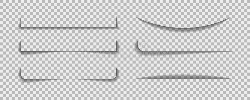 Divider Lines Shadow. Frame of Edge of Paper on Transparent Background ...