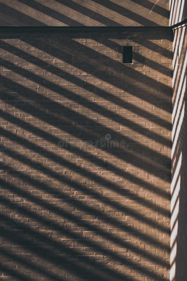 Shadow Lines on the Brick Wall Stock Photo - Image of brickwork ...