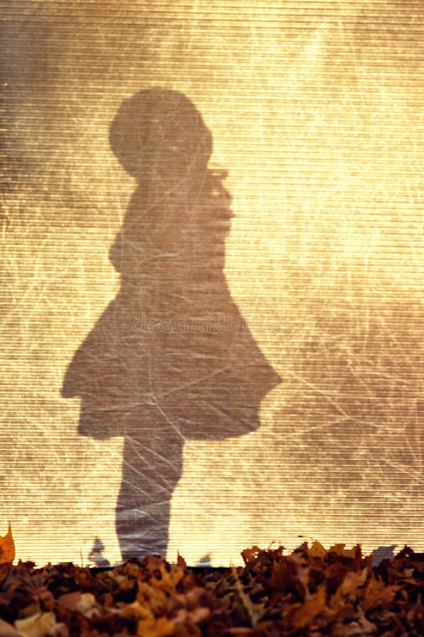 Shadow of a little girl stock photo. Image of child, standing - 68069348
