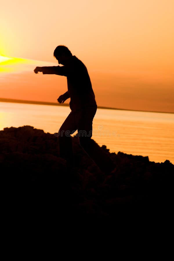Shadow man stock image. Image of beach, emotion, champion - 870795