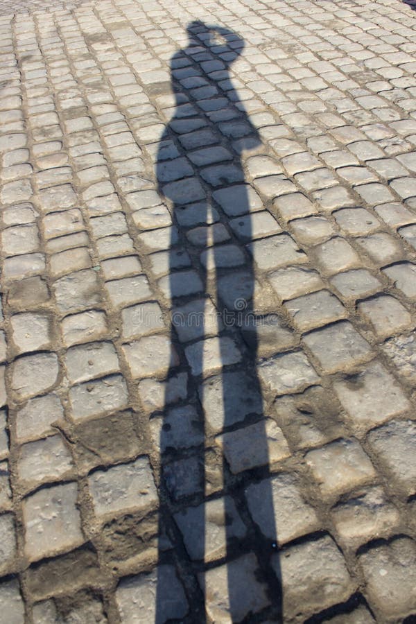 Human Shadow on the Pavement Stock Image - Image of morning, white ...