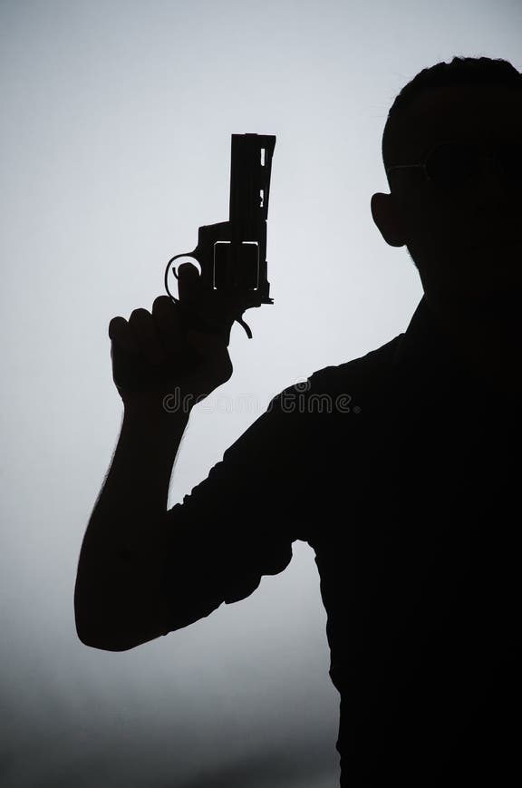 Shadow of the man with gun stock photo. Image of bandit - 62704018