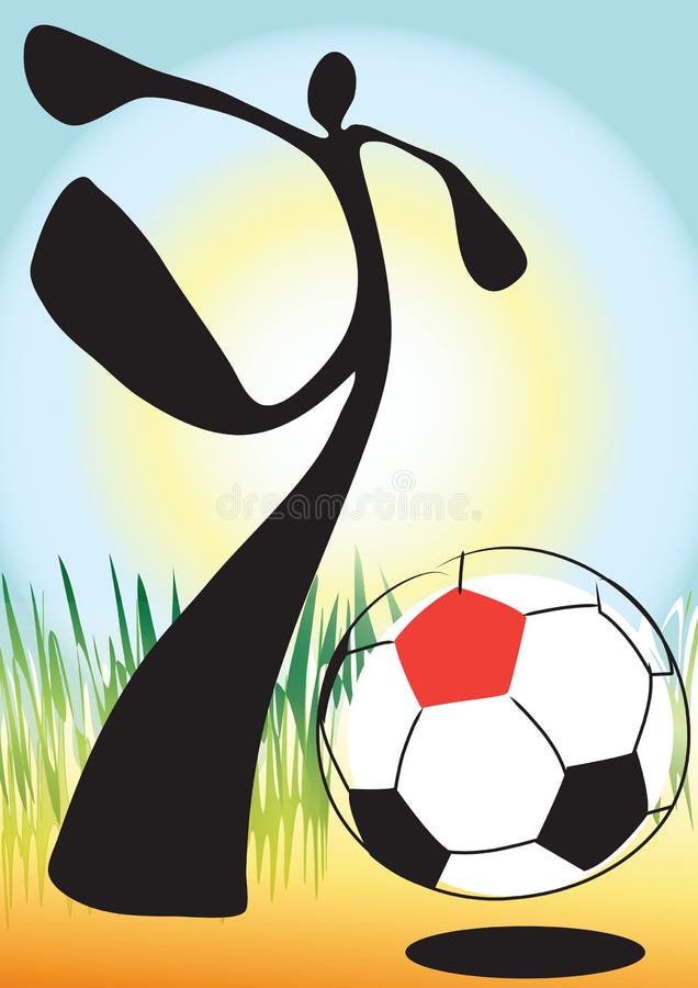 Shadow man playing soccer stock vector. Illustration of black - 14556462