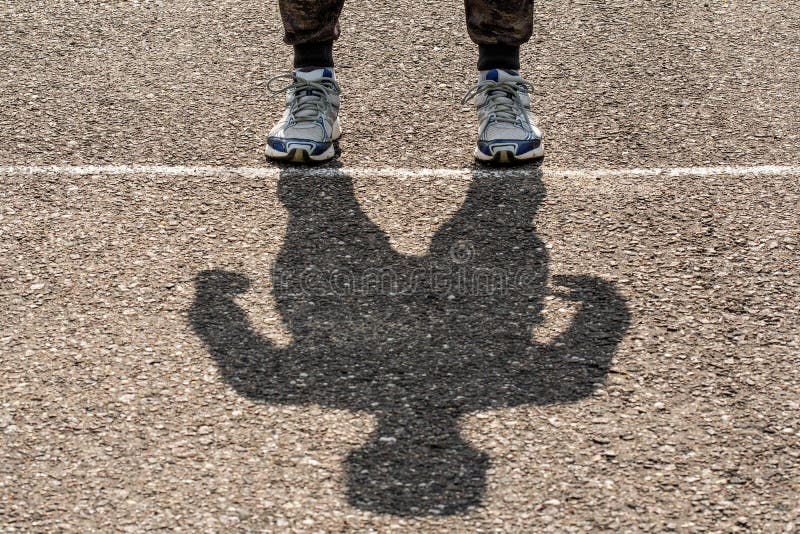 Shadow of Man on a Running Path Stock Image - Image of athletics, start ...