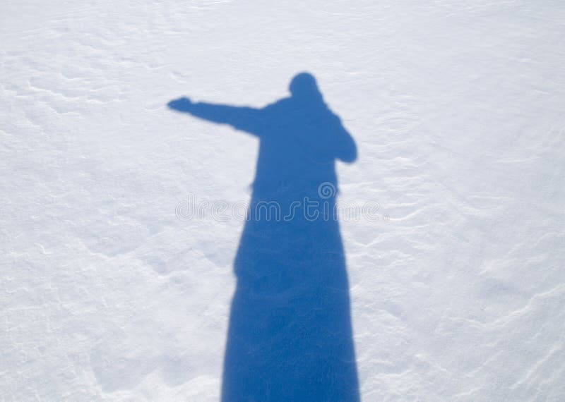 Shadow of a Man in the Snow Stock Image - Image of light, arctic: 100860689