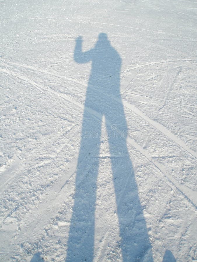 Shadow of a Man in the Snow Stock Photo - Image of trace, february ...