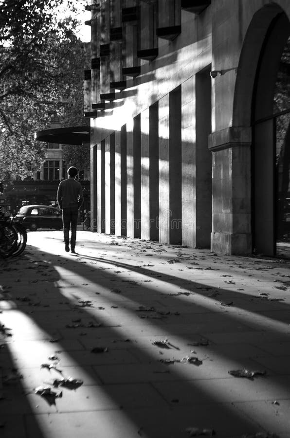 Shadow of Man Walking in an Autumnal Sunset Editorial Photo - Image of ...