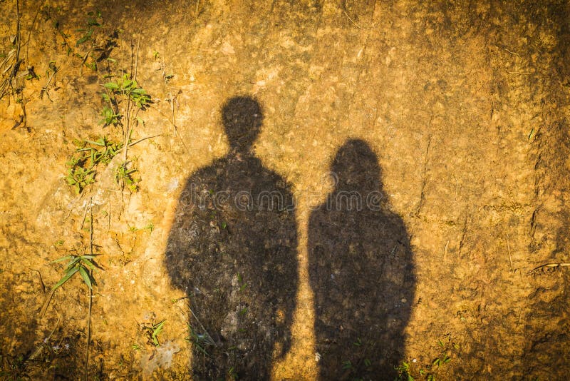 Shadow of Man and the Woman. Stock Photo - Image of shadow, background ...