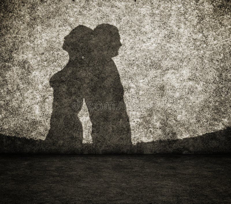 Shadow of the Man and the Woman on Wall Stock Photo - Image of uneven ...
