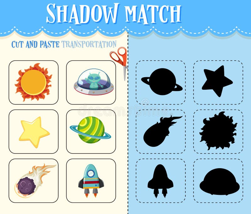 Shadow match game for kids stock vector. Illustration of puzzle - 210984678