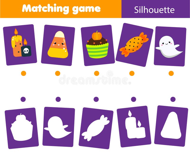 Shadow Matching Game. Match Objects with Silhouette. Educational Kids ...