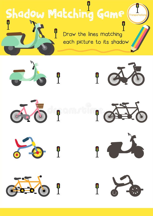 Shadow Matching Game for Preschool Kids Activity Worksheet in ...