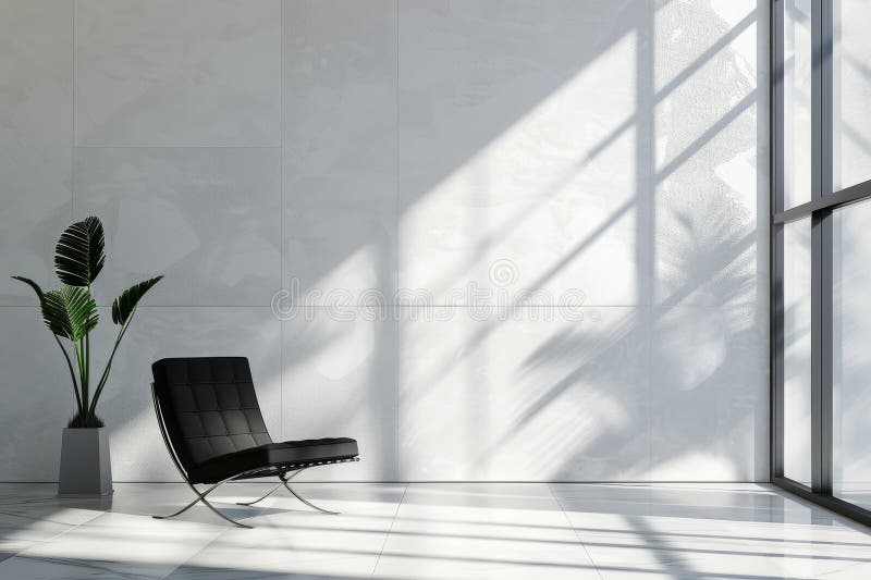 Shadow on Modern Interior Wall Stock Illustration - Illustration of ...