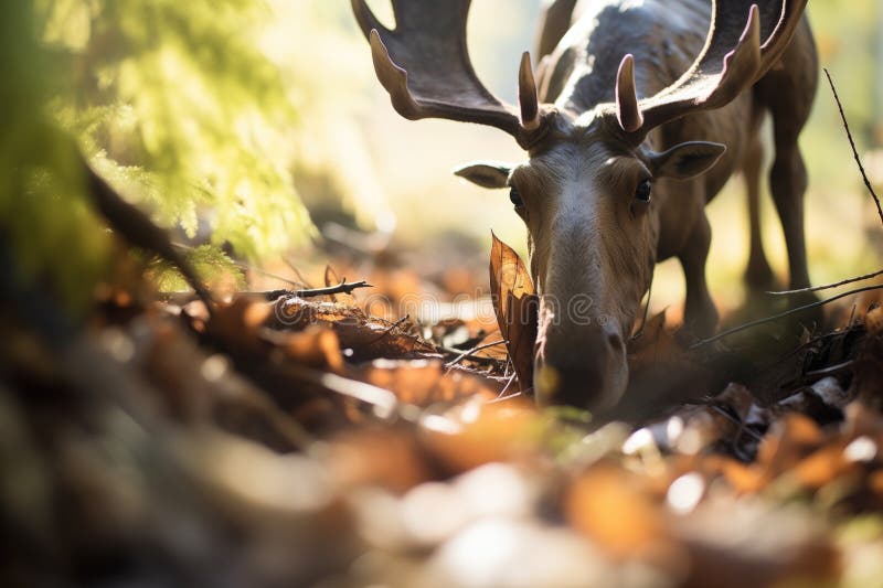 Shadow of a Moose Cast on a Forest Floor Stock Illustration ...