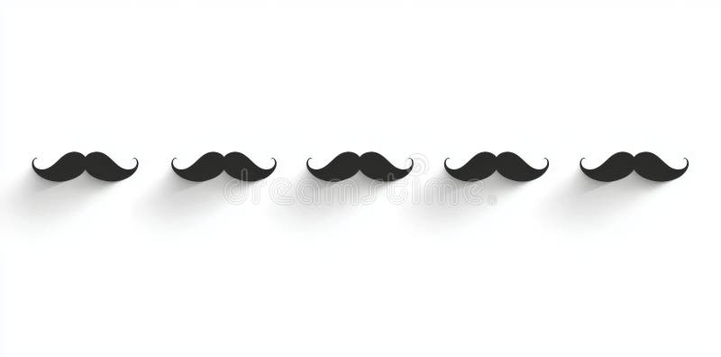 Shadow of a Mustache Against a Plain White Background. Symbols for ...