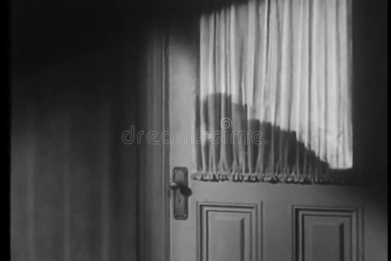Shadow of Mysterious Person Opening Front Door Stock Video - Video of ...