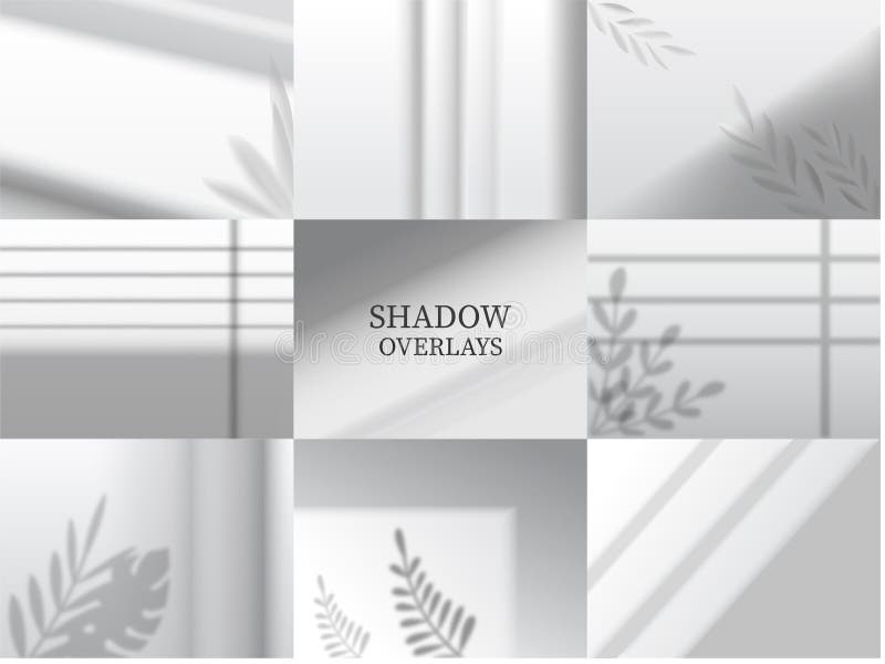 Shadow Overlays Mockups for Presentations. Set with the Effect of Sun ...