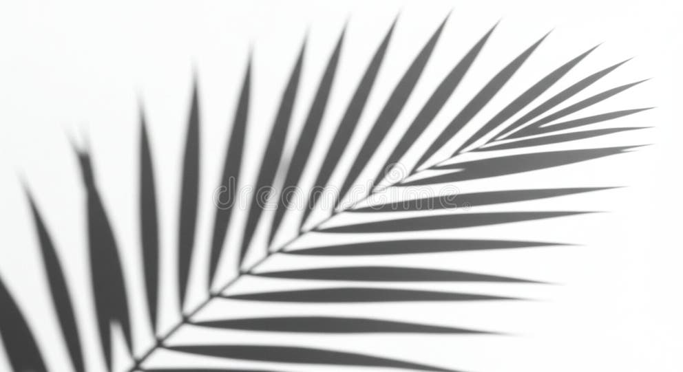 A Shadow of a Palm Frond with Elongated, Lanceolate Leaflets, is Cast ...
