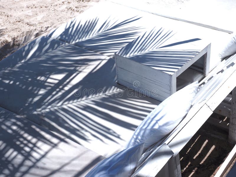 Shadow of Palm Leaves Pattern on Sunbath Bed Stock Image - Image of ...