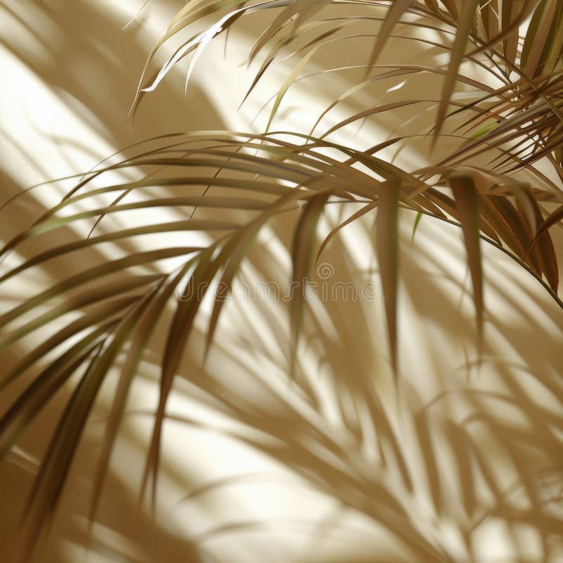 Shadow of Palm Tree Leaves on Wall Stock Image - Image of generated ...