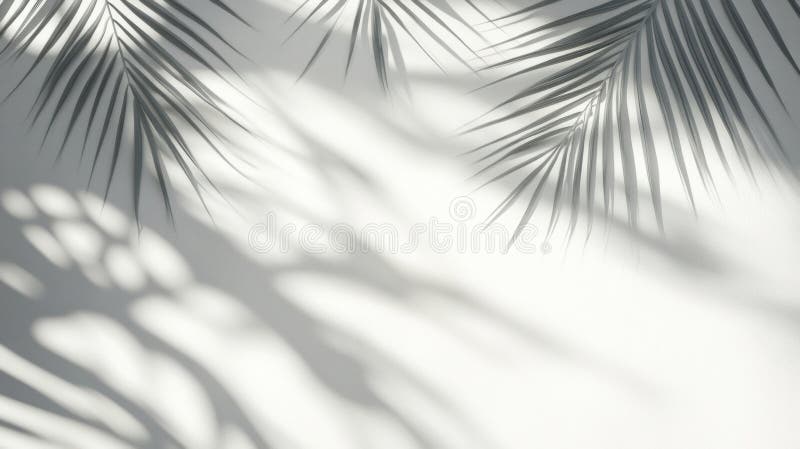 A Shadow of a Palm Tree on a Wall Stock Illustration - Illustration of ...