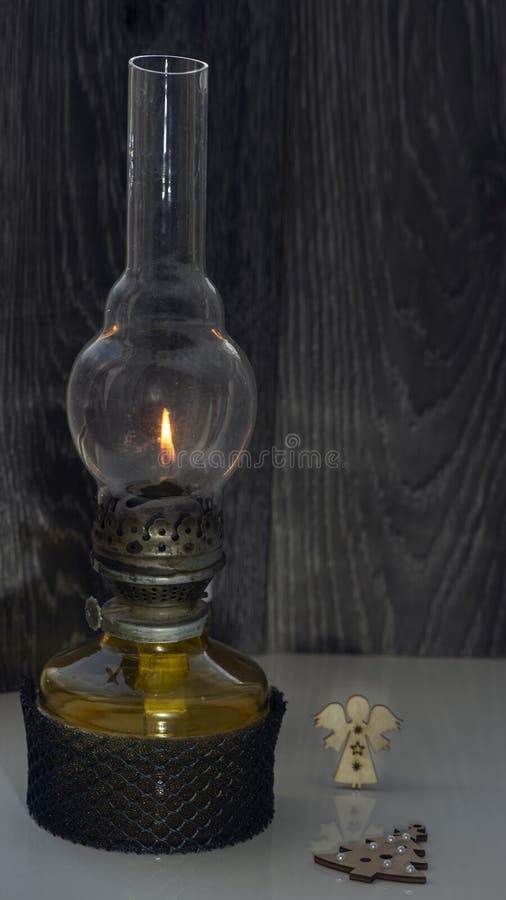An Old, Outdated Lamp.19th Century Lamp.Kerosene Lamp in the Interior ...