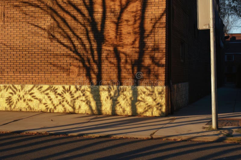 Shadow Patterns on a Brick Wall from Streetlights Stock Illustration ...