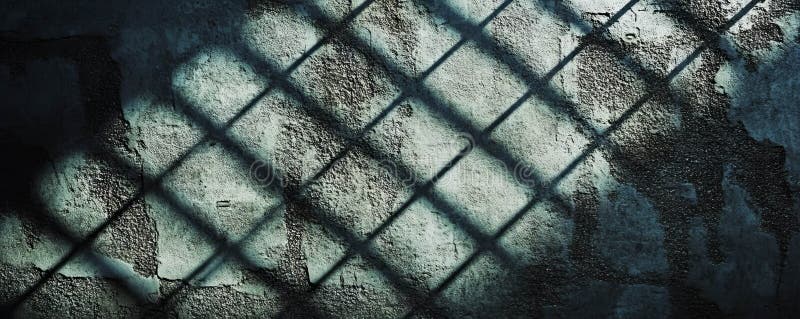 Shadow Patterns of Metal Grid on Weathered Concrete Wall Stock Photo ...