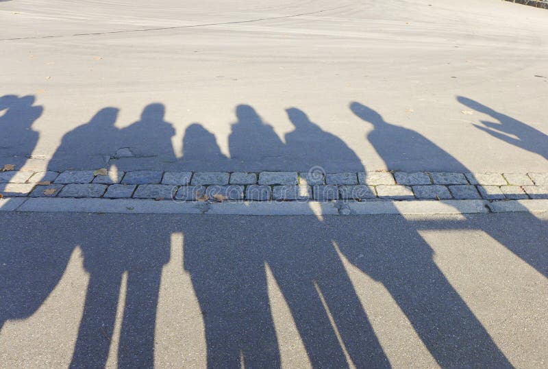 Shadow of People on the Road Stock Image - Image of people, morning ...