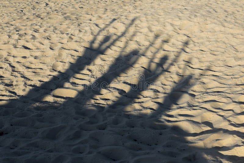 The Shadow of People on the Sand, on a Bright Sunny Day. Beach Season ...