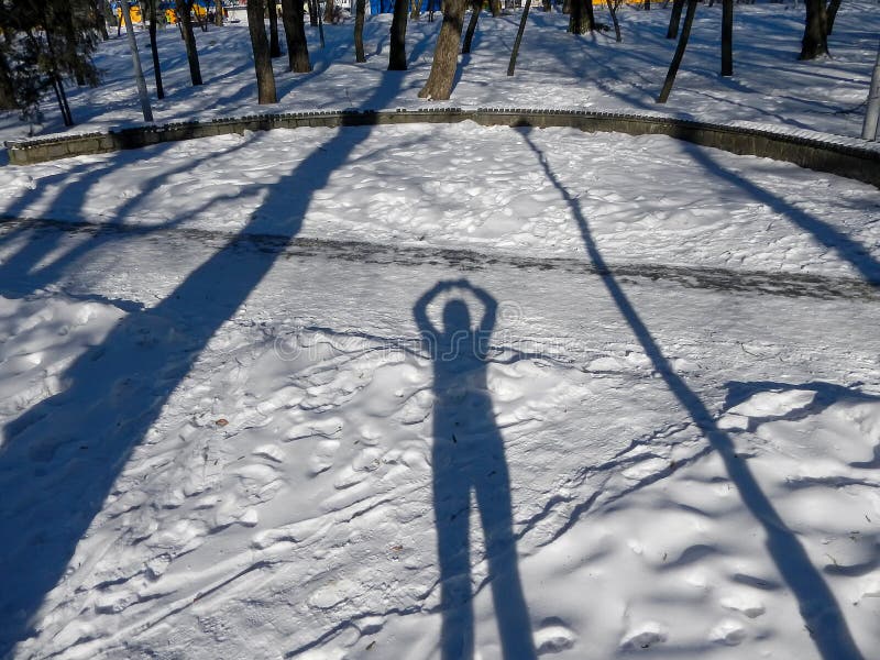 Shadow of People on the Snow Stock Image - Image of light, female: 89168349