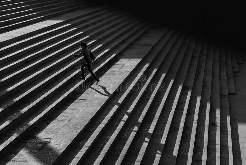 Walking shadow stock image. Image of built, lights, stairs - 97178913